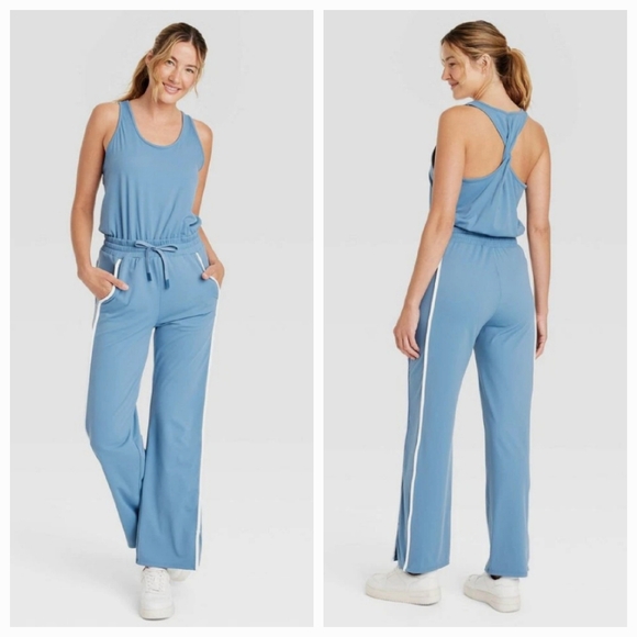 JoyLab | Pants & Jumpsuits | New Joy Lab Blue Piped Tank Jumpsuit Size ...